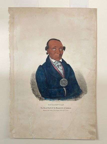 Richardville Head Chief of the Miami Tribe of Indians Painted at the ...