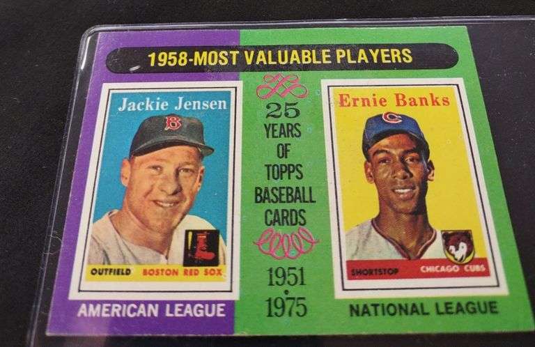 1 1958 Most Valuable Players Jackie Jensen Ernie Banks Topps Baseball ...