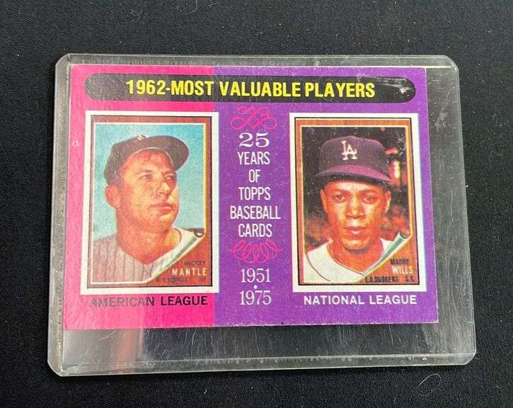 1962 Most Valuable Players Baseball Card Mickey Mantle, Maury Wills 
