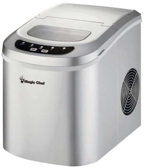 Magic Chef 27-Lb. Portable Silver Countertop Ice Maker - Metzger ...
