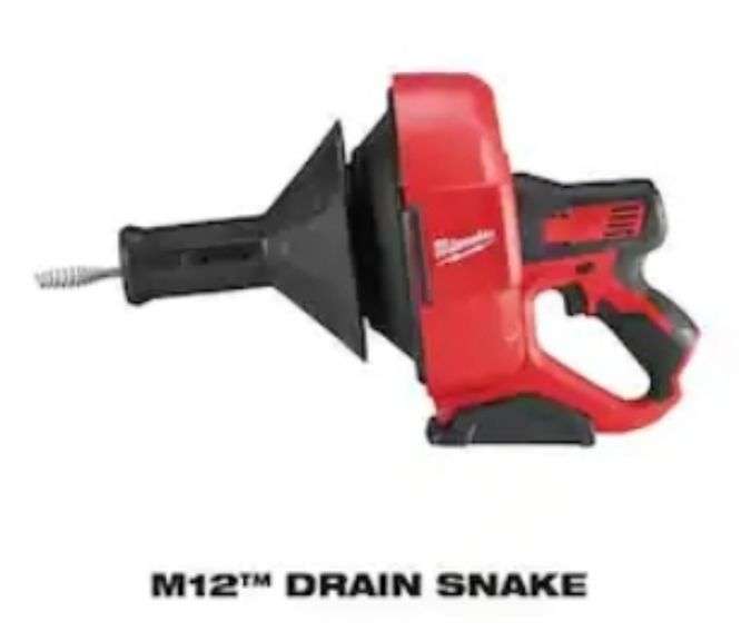 Milwaukee M12 12-V Lithium-Ion Cordless Drain Snake Auger 5/16 in. x 25 ...