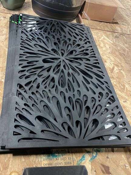 48 in. W x 24 in. H Starburst Black Plastic Decorative Screen Panel ...