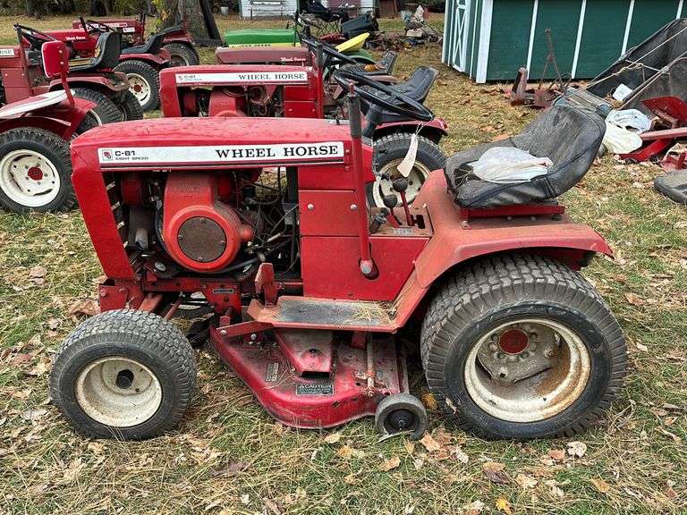 Wheel Horse C–81 eight speed garden tractor, with 36” Mow Deck, has ...