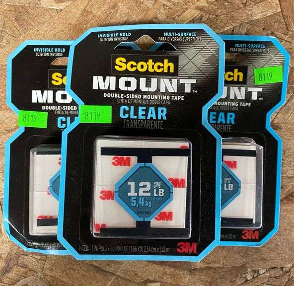 3 - 3M Scotch Mount Double-Sided Mounting Tape Clear - Metzger Property ...