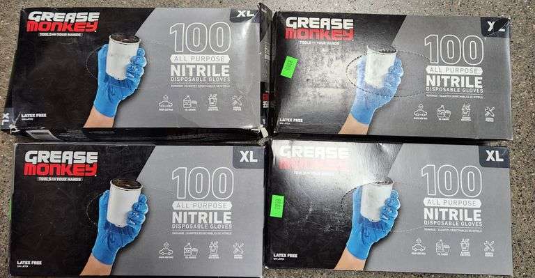 4 - Grease Monkey size:XL all purpose Nitrile Disposable gloves ...