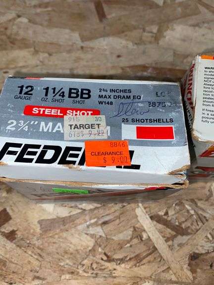 Federal 12 gauge shells and Winchester 12 gauge both boxes not full ...
