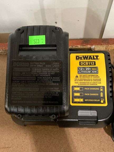 DeWalt DCB112 12v/20v Lithium Ion battery pack, 1 battery, 1 charger ...