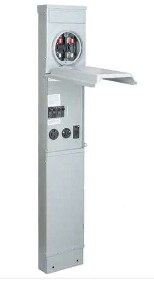 GE Metered RV Pad Mount Pedestal with 50 Amp and 30 Amp RV Receptacles ...