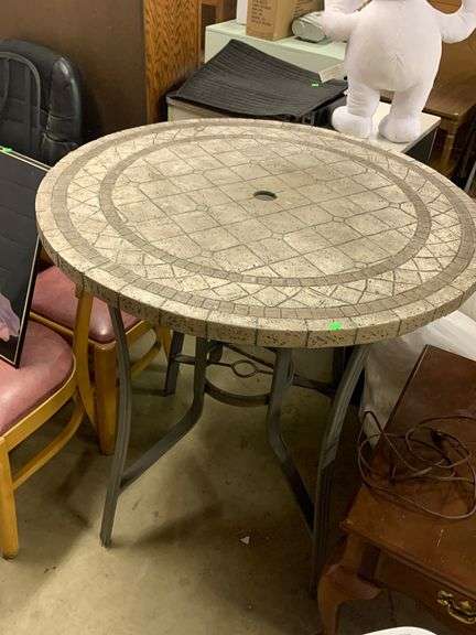 Stone Outdoor Table 38 in long 38 in tall - Metzger Property Services LLC