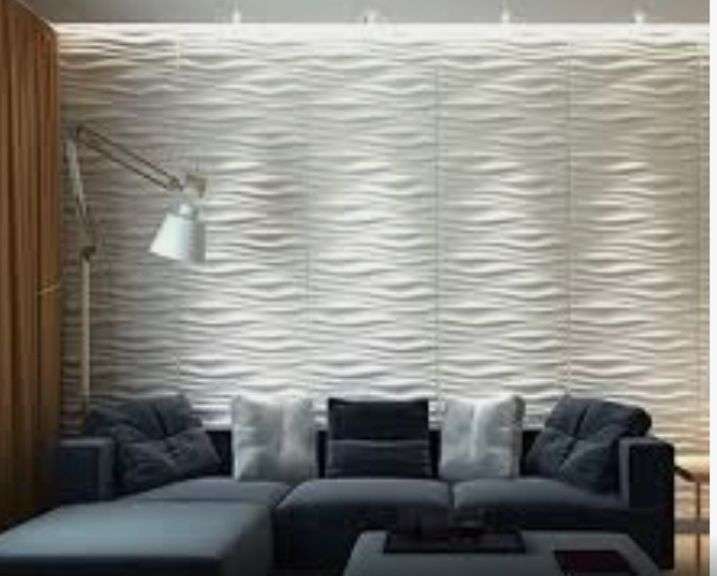 Art 3D white wave wall panels Premium quality PVC 3d wall panels, light ...