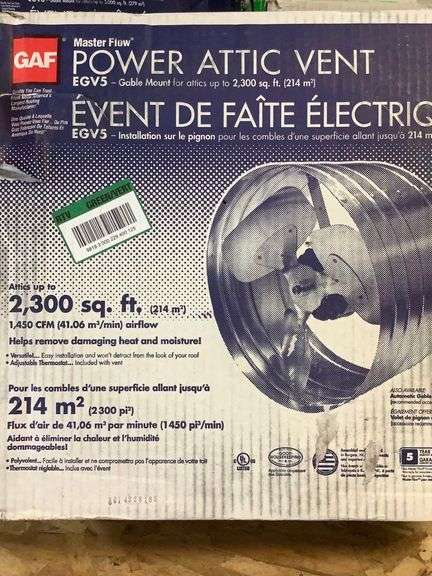 GAF Masterflow EGV5 Power attic vent gable mount - Metzger Property ...