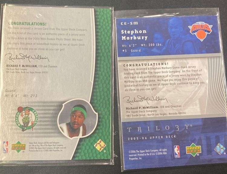 Tony Allen & Stephon Marbury "the cutting edge" cards - Metzger Property Services LLC