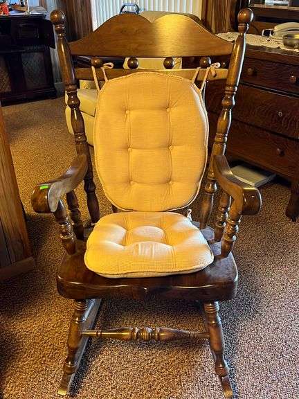 Wood rocking chair PICK UP AT SECONDARY LOCATION - Metzger Property ...