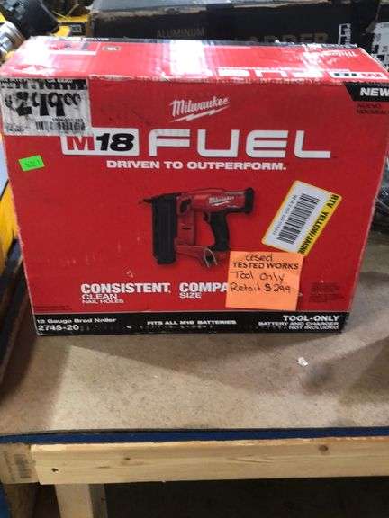 Milwaukee m18 fuel 18 gauge brad nailer used tool only - Metzger ...