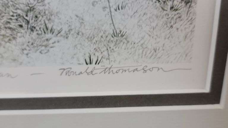 Ronald Thomason Print, artist signed, 12.25x15.25” - Metzger Property ...