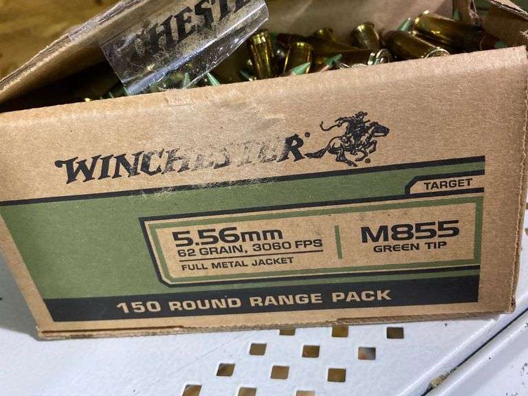 Winchester 5.5 6MM 62 Grain M855 Green Tip Range Pack, 150 rounds ...