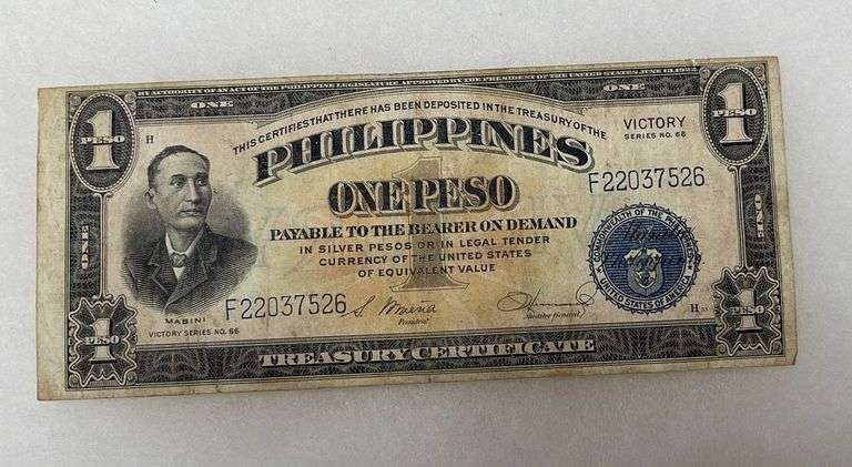 Philippines Victory Series $1 Peso Treasury Certificate, June 13, 1922 ...