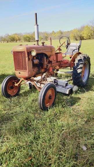Allis Chalmers B tractor w/ 5' Woods belly mower, runs-PICK UP AT ...