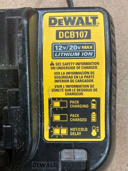Dewalt DCB107 12/20 Volt Lithium Ion Charger and DCB203 Battery ...