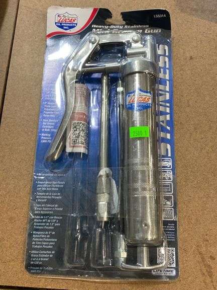 Heavy duty stainless mini grease gun by Lucas - Metzger Property ...
