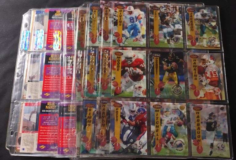 117 Various Football Cards Action Packed Pinnacle Upper Deck - Metzger ...