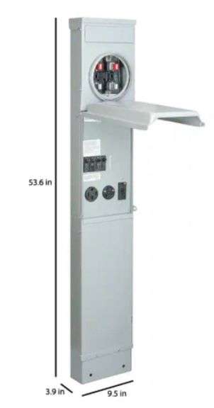 GE Metered RV Pad Mount Pedestal with 50 Amp and 30 Amp RV Receptacles ...