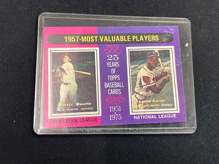 1957 most valuable players baseball card Mickey Mantle, Hank Aaron ...