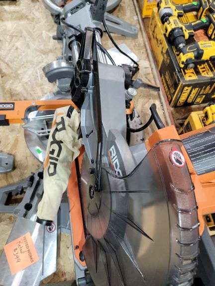 RIDGID 15 Amp Corded 12 in. Dual Bevel Sliding Miter Saw with 70 Deg ...