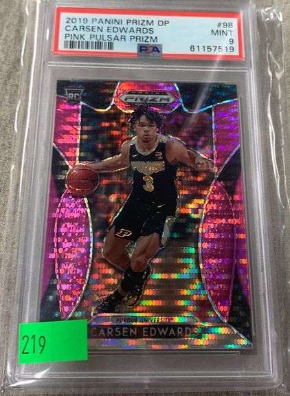 Graded 2019 Carsen Edwards Pink Pulsar Prizm Rookie Panini Prizm DP ...