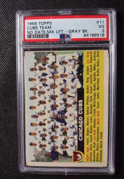 1 1956 Chicago Cubs Team Topps Card - Metzger Property Services LLC