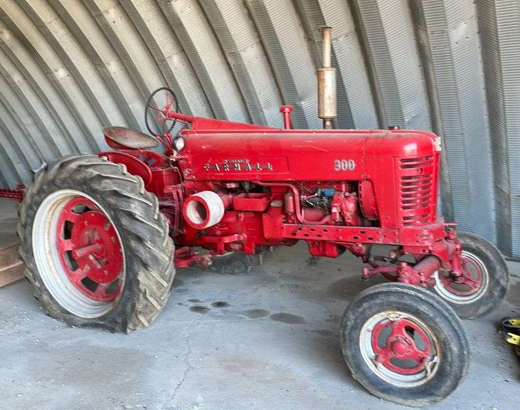 Farmall 300 tractor with fast hitch, 72” grader blade, wide front end ...