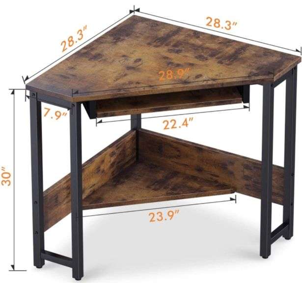 ODK Corner Desk, Triangle Computer Desk, Small Desk Sturdy Steel Frame ...