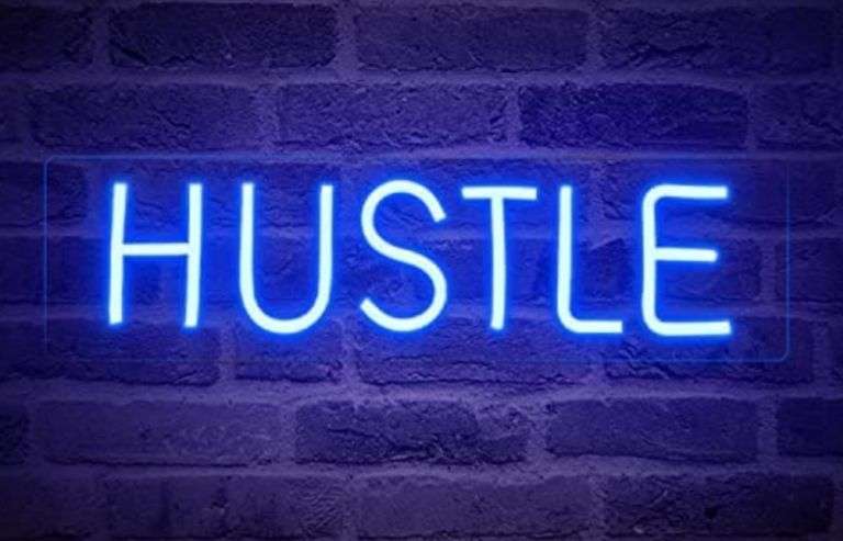 Hustle Neon Sign for Wall Decor - Large LED Neon Light Sign 19.7x5 Inch ...