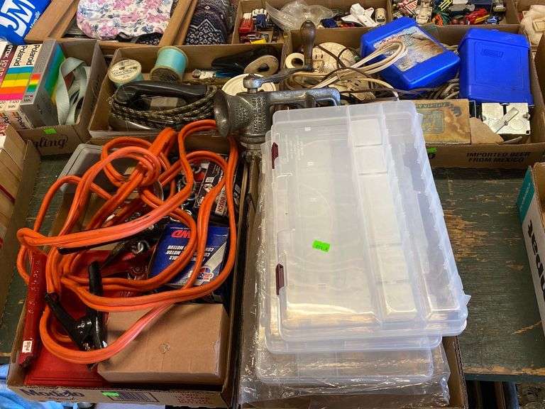 Jumper Cables, Compartment Boxes, extension cords, fishing lines, iron ...
