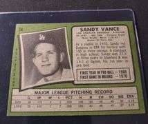 1 Sandy Vance Dodgers Pitcher TCG Baseball Card - Metzger Property ...