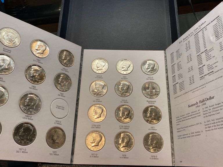 Kennedy Half-Dollar Book with 23 Coins, 1964-1984 - Metzger Property ...
