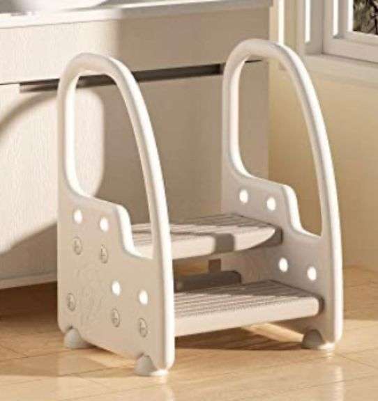 Two Step Stool with Handles Height Adjustable Footstool for Toddlers ...