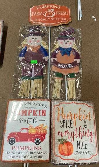 5 - Fall Decorations, 4”-10” Metal, Fall, Yard Signs, 21” Tall ...