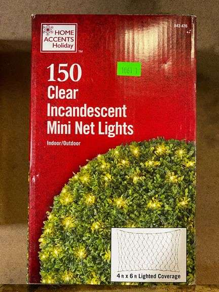 Home Accents Holiday Model:843476 150 Clear Incandecent Mini Net Lights ...