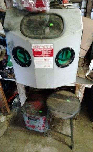 Dyna-mite blast cabinet, oil rag bucket, stool - Metzger Property ...