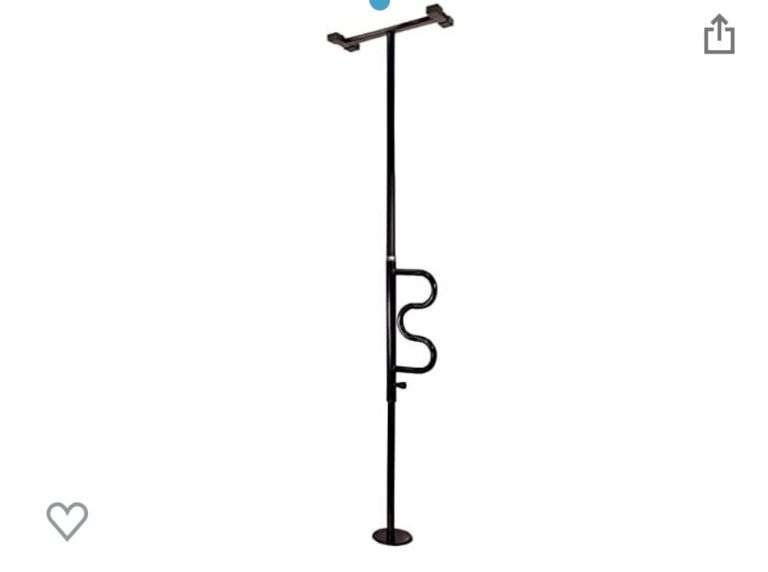 Stander Security Pole and Curve Grab Bar, Elderly Tension Mounted Floor ...