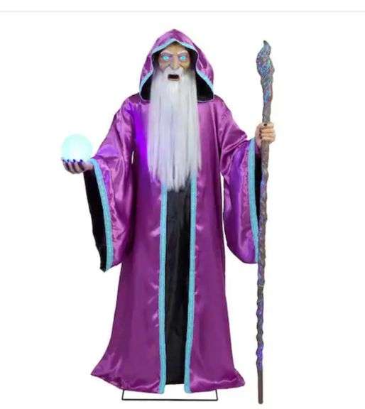 Home Accents Holiday 6 ft Animated Illuminated Wizard Halloween ...