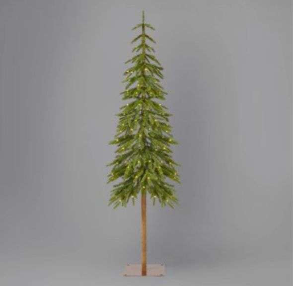 6' Pre-Lit LED Downswept Alpine Balsam Artificial Christmas Tree ...