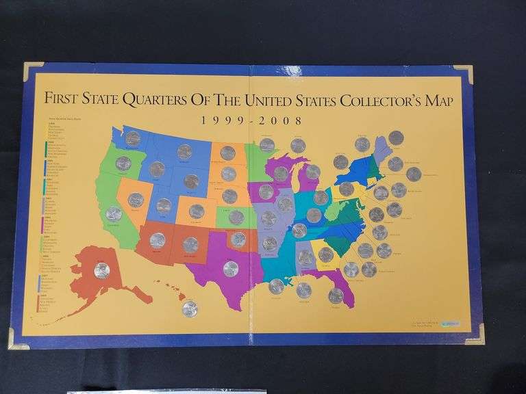 Complete First Quarters of the United States Map with Certificate of ...