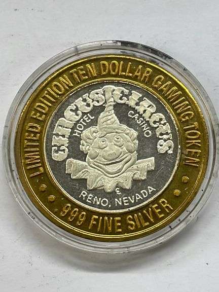 Circus Circus 10 Dollar Gaming Token .999 Silver - Metzger Property ...