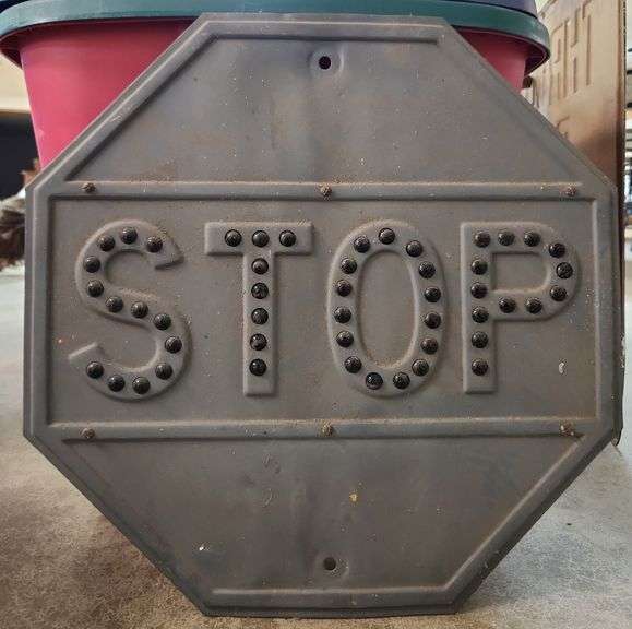 18" porcelain reflector stop sign - Metzger Property Services LLC
