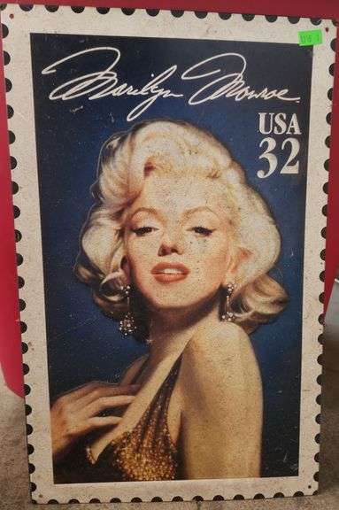 11" x 17" metal Marilyn Monroe stamp sign - Metzger Property Services LLC