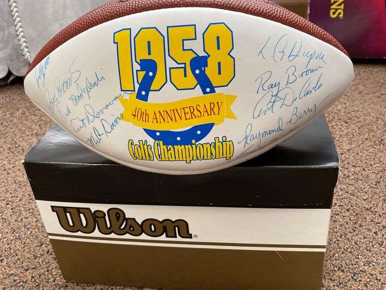 Autographed 1958 Colts Championship 40th Anniversary Football - Metzger ...