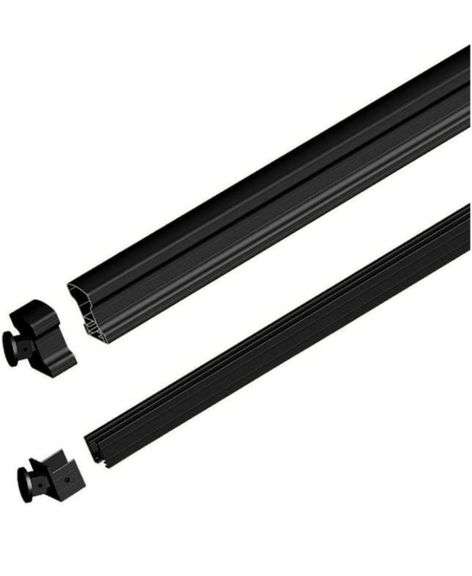 Peak Aluminum Railing 6 ft. Aluminum Stair Hand and Base Rail in Black ...