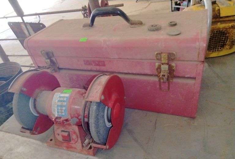 Small bench grinder and toolbox - Metzger Property Services LLC